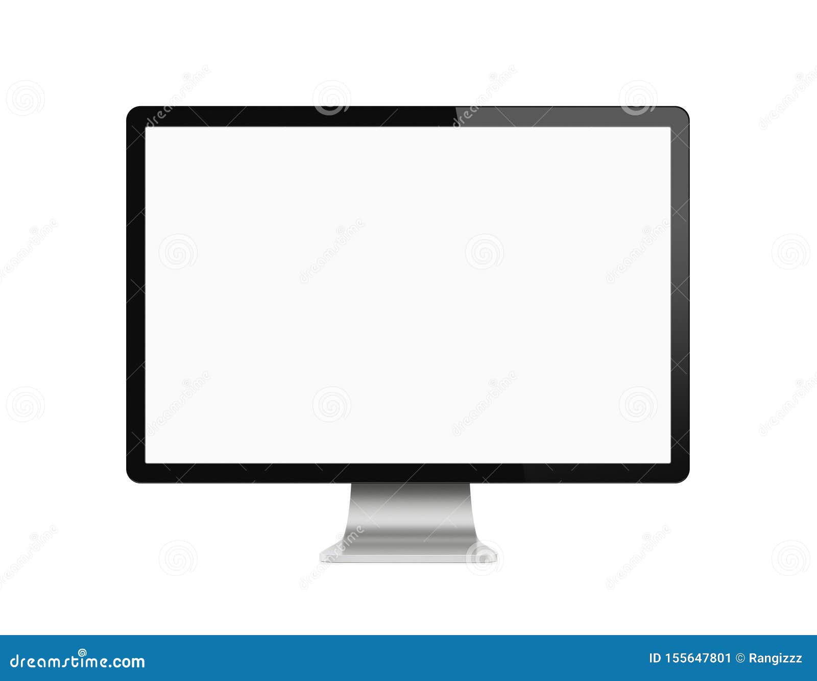 Blank Computer Monitor Isolated on White Background Stock Image - Image ...