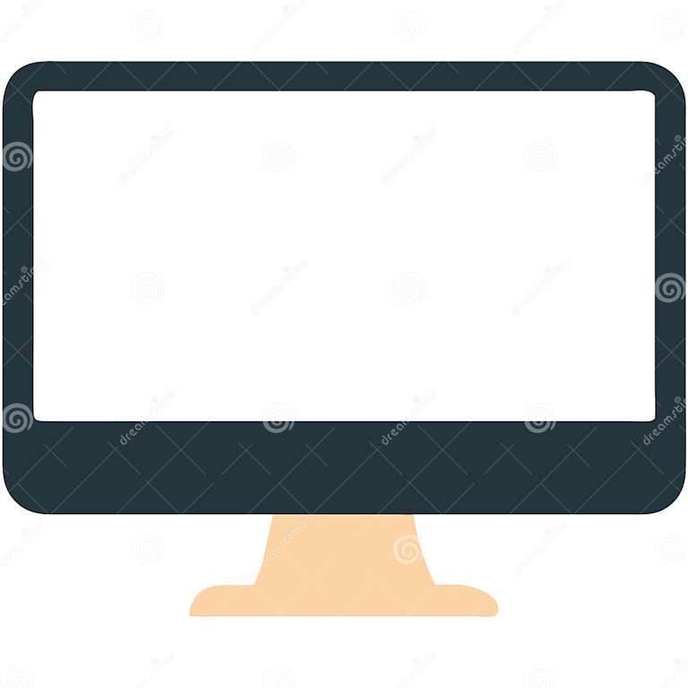 Blank Computer Monitor Vector Illustration for Technology and Digital ...