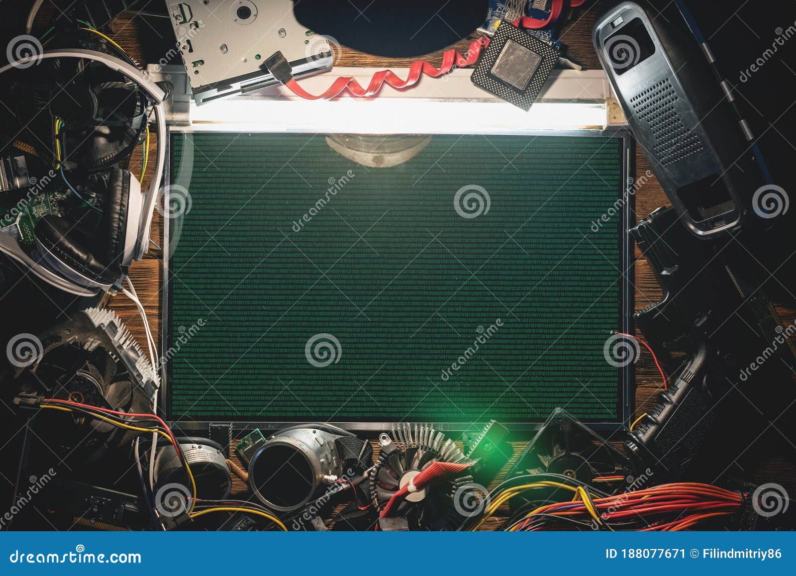 Cyberpunk computer concept stock image. Image of chip - 188077671