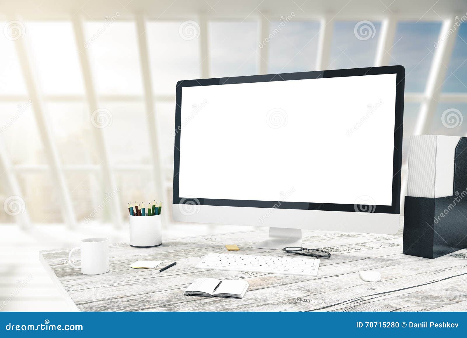 Blank computer screen stock illustration. Illustration of mock - 70715280