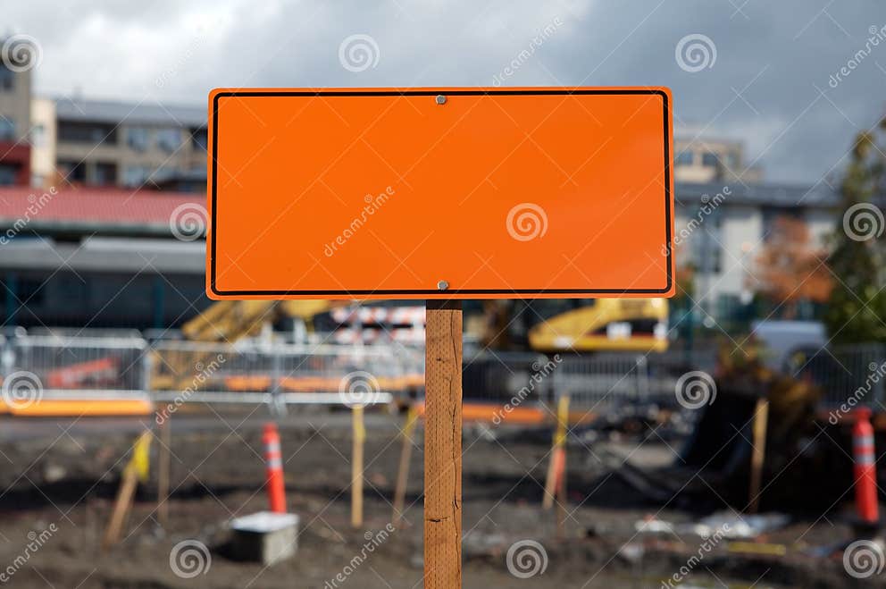 Blank construction sign stock photo. Image of horizontal - 12848126