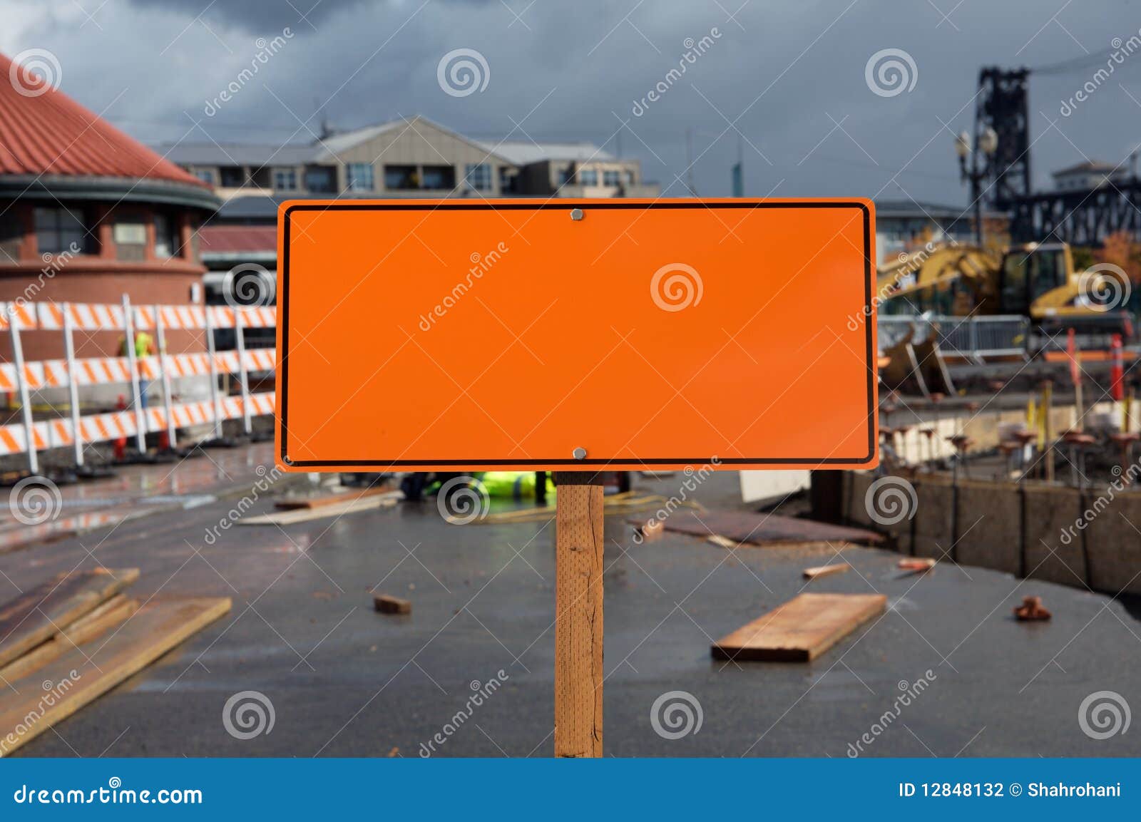 Blank Construction Sign Stock Photography | CartoonDealer.com #12848132