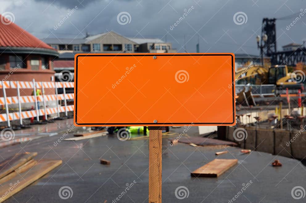 Blank construction sign stock photo. Image of site, construction - 12848132