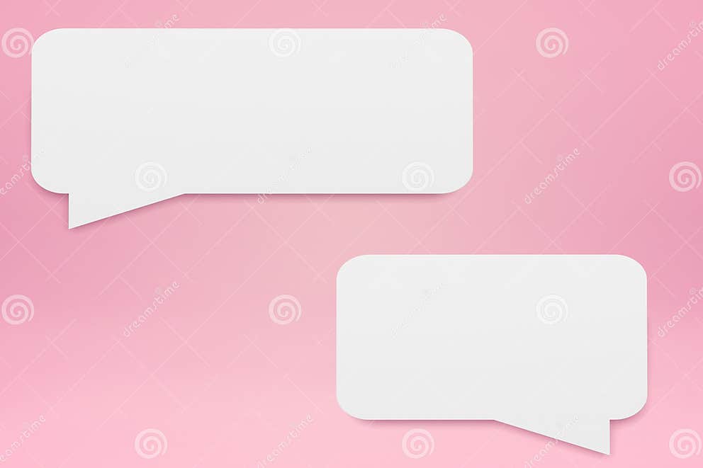 Blank Conversation Bubbles on a Pink Background Stock Image - Image of ...