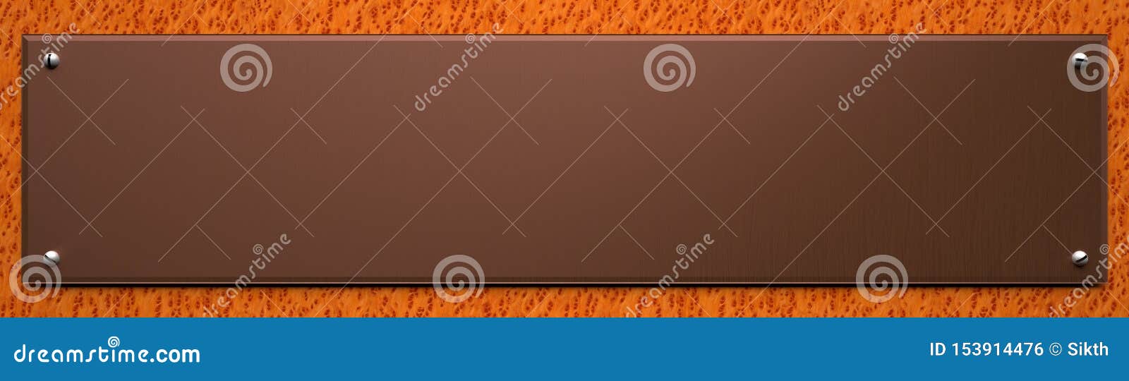 Blank Copper Plate on Wood Background Stock Illustration - Illustration ...