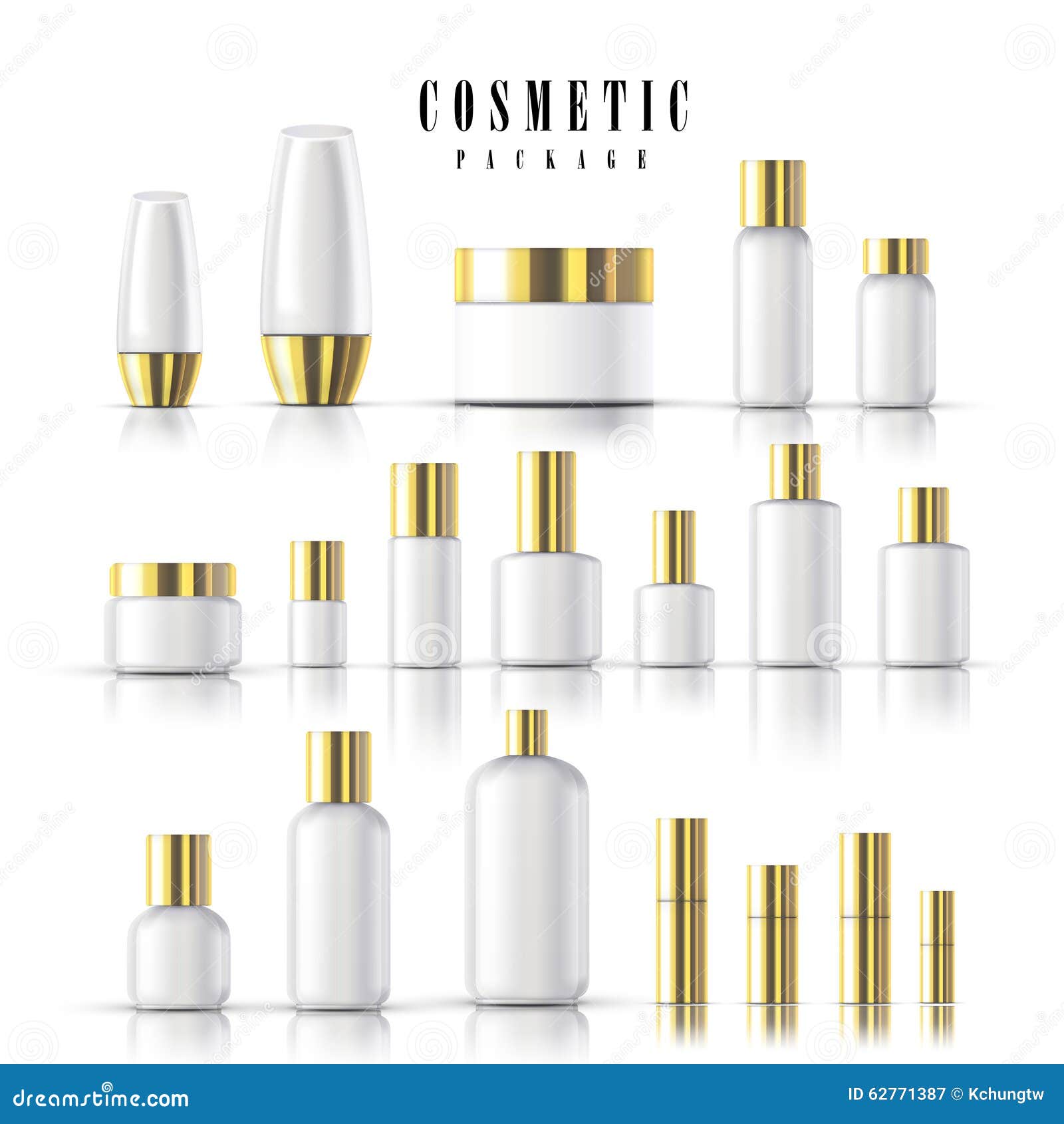 Cosmetic Package Advertising Vector Template Cream Jar Black Gold ...