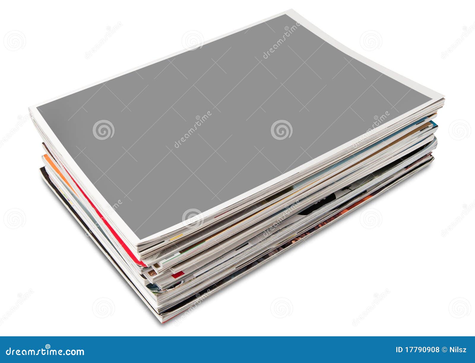 Blank Cover Page Magazine Stack Stock Photo - Image of bunch, media ...