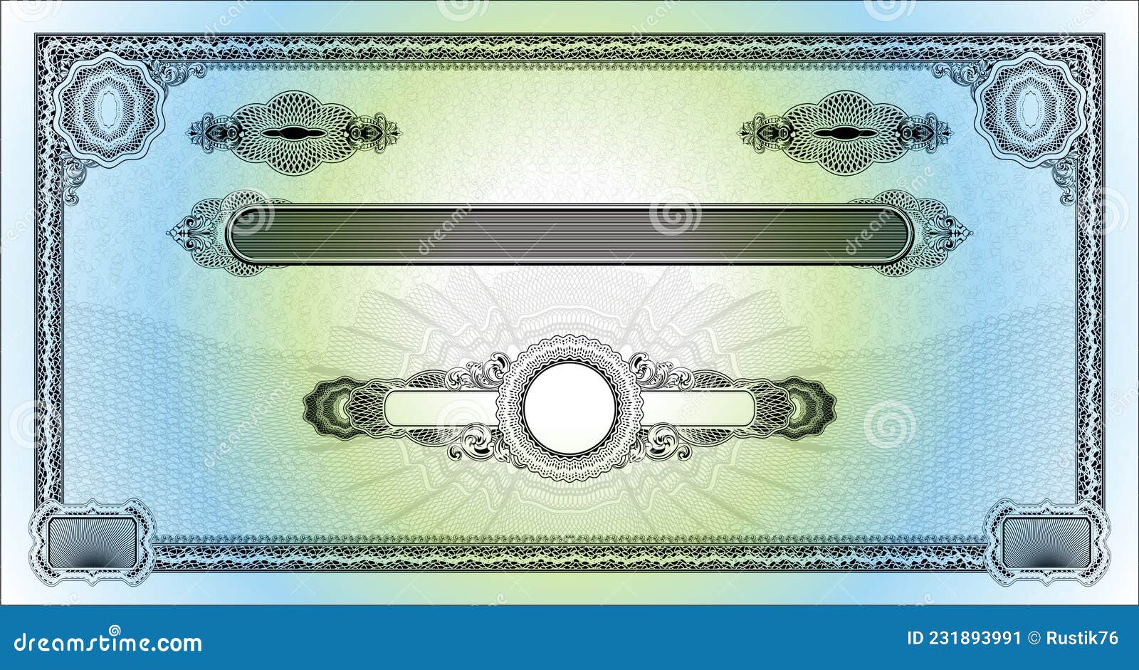 Blank for Creating Banknotes with Gradient Colors. Stock Illustration ...