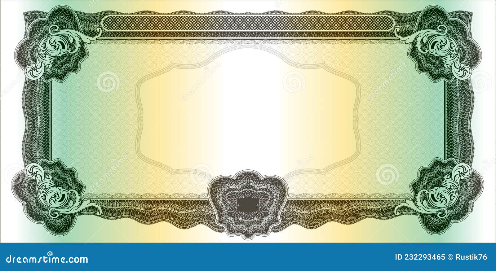 Blank for Creating Banknotes with a Gradient Fill Stock Illustration ...