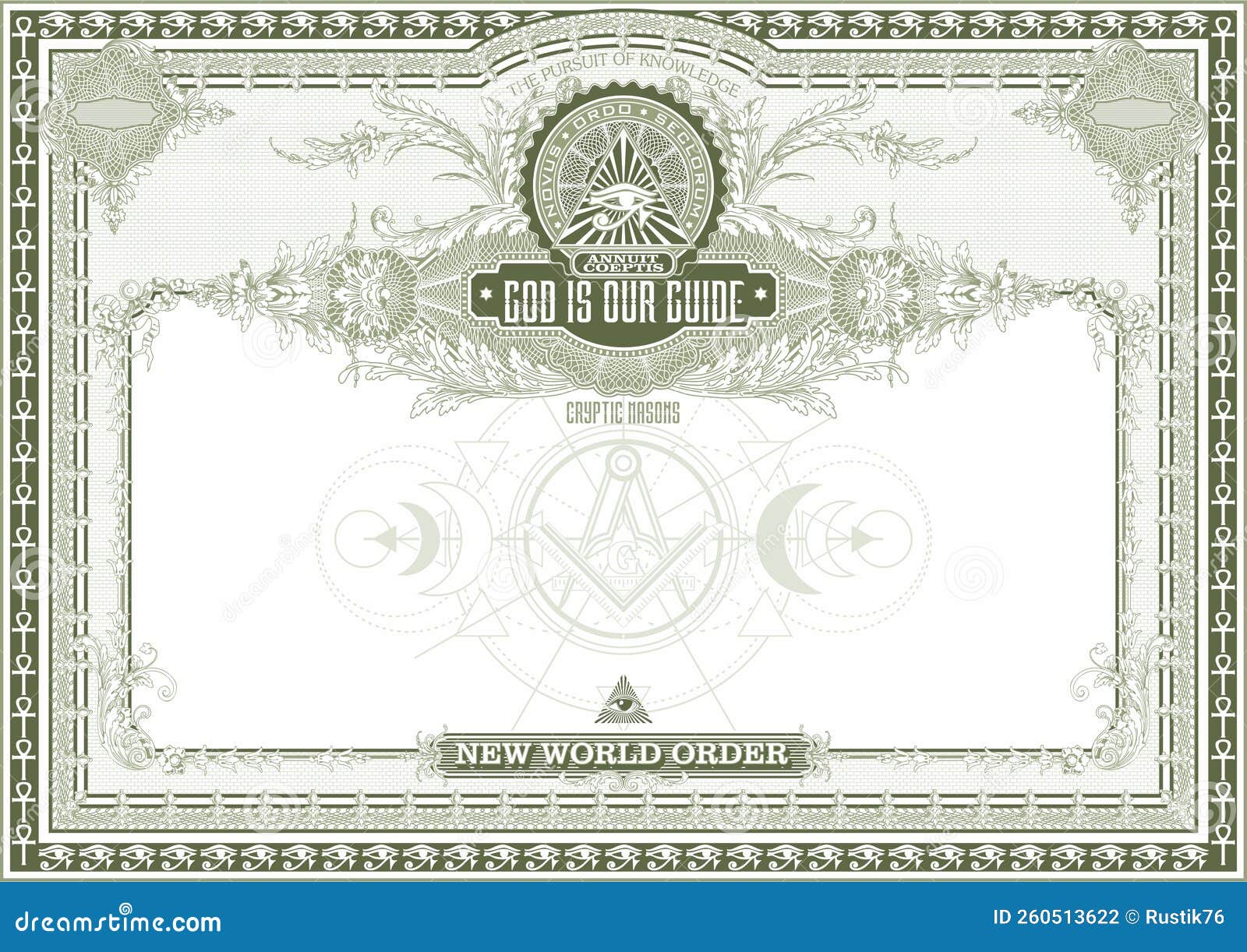 Horizontal Form with Masonic Symbols for Creating Certificates ...