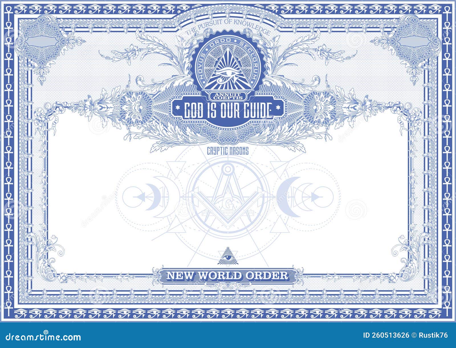 Horizontal Form with Masonic Symbols for Creating Certificates ...