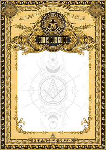 Vertical Form with Masonic Symbols for Creating Certificates, Diplomas ...