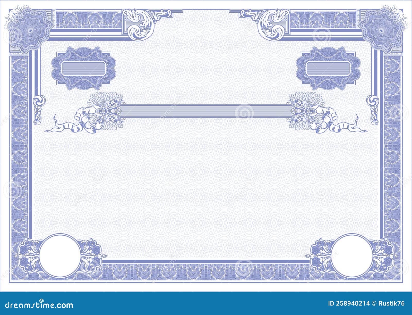 Horizontal Blank with Two Seals To Create a Certificate, Diploma and ...