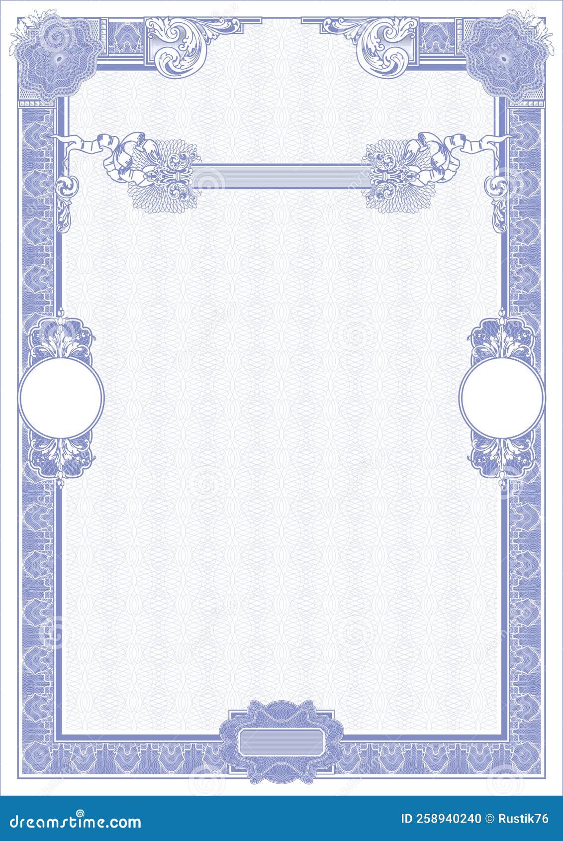 Vertical Blank with Two Seals To Create a Certificate, Diploma and ...