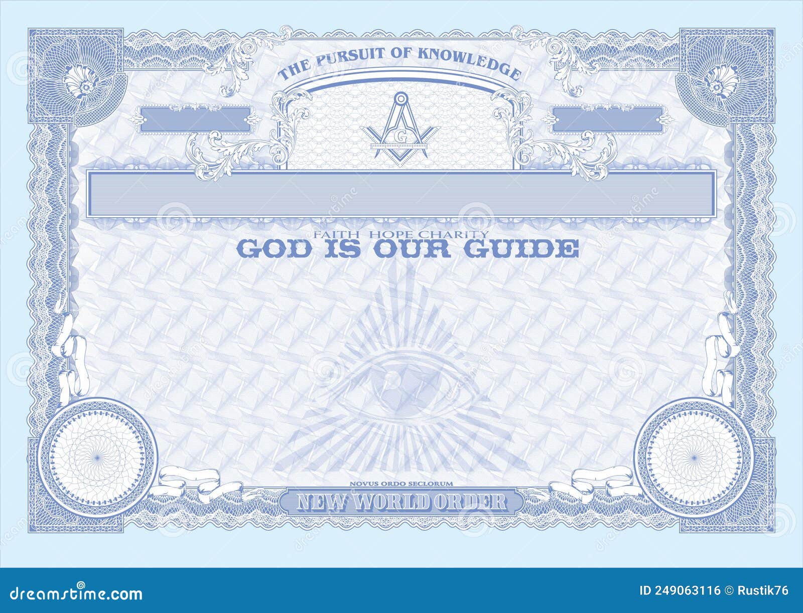 Horizontal Form for Creating a Masonic Certificate Blue Stock ...