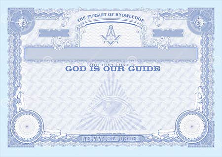 Horizontal Form for Creating a Masonic Certificate Blue Stock ...