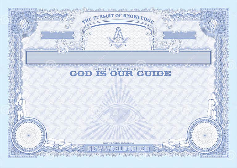Horizontal Form for Creating a Masonic Certificate Blue Stock ...