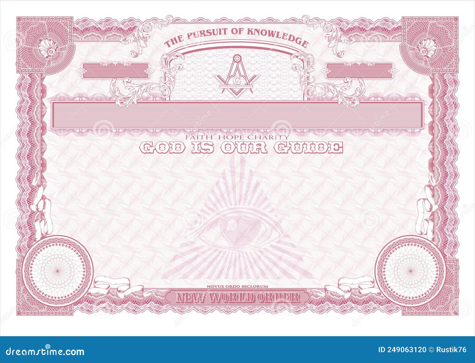 Horizontal Form for Creating a Masonic Certificate Purple Stock ...