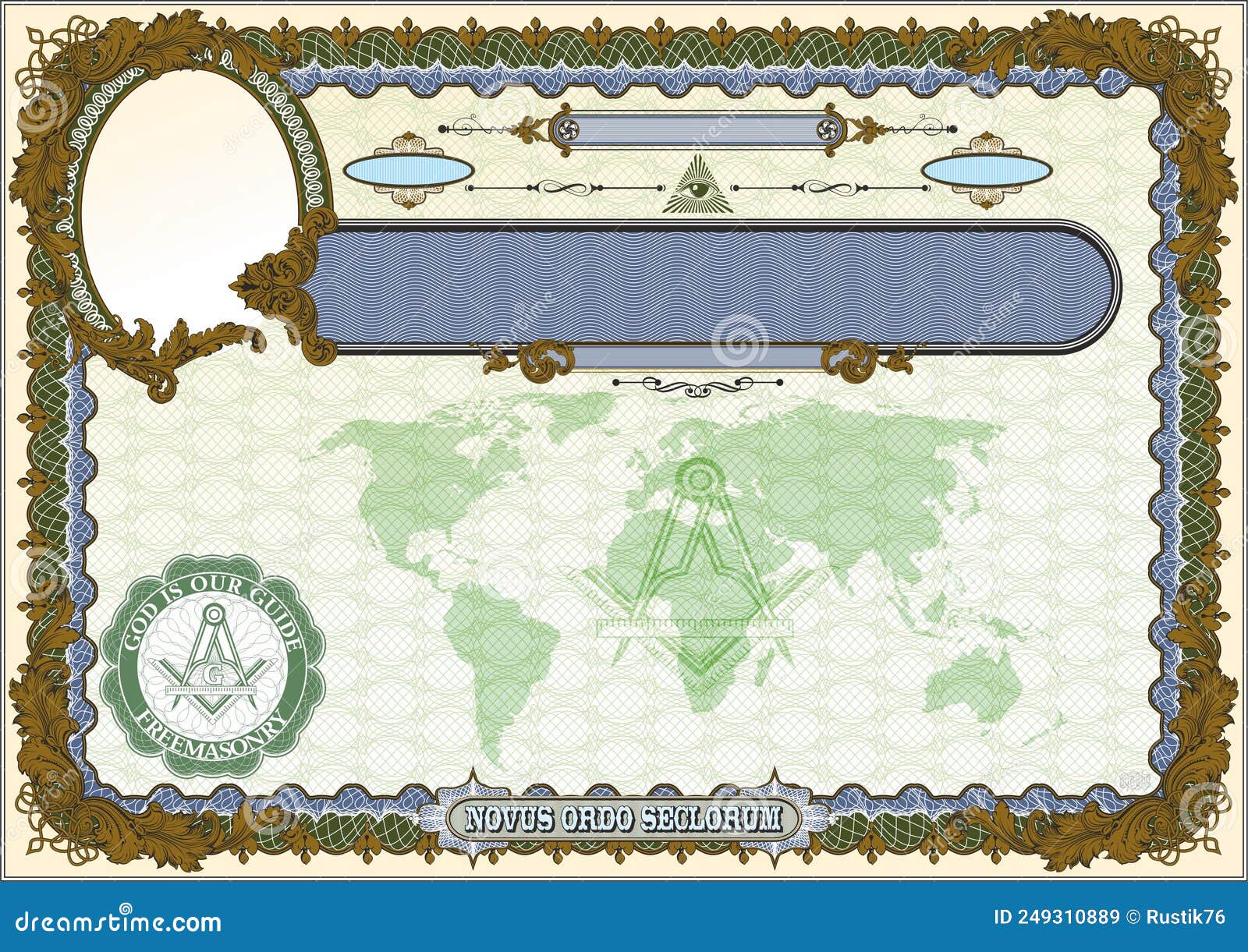 A Blank for Creating a Masonic Document. Stock Illustration ...