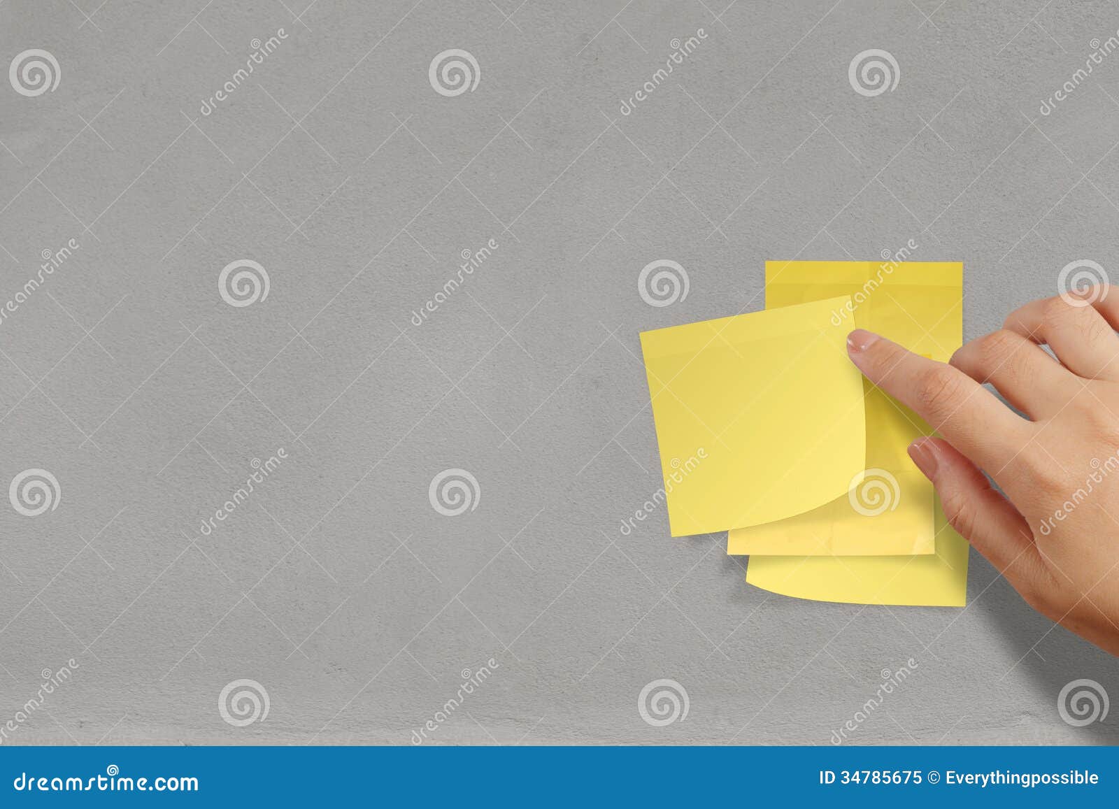 Blank Crumpled Sticky Note Paper on Texture Wall Stock Image - Image of ...