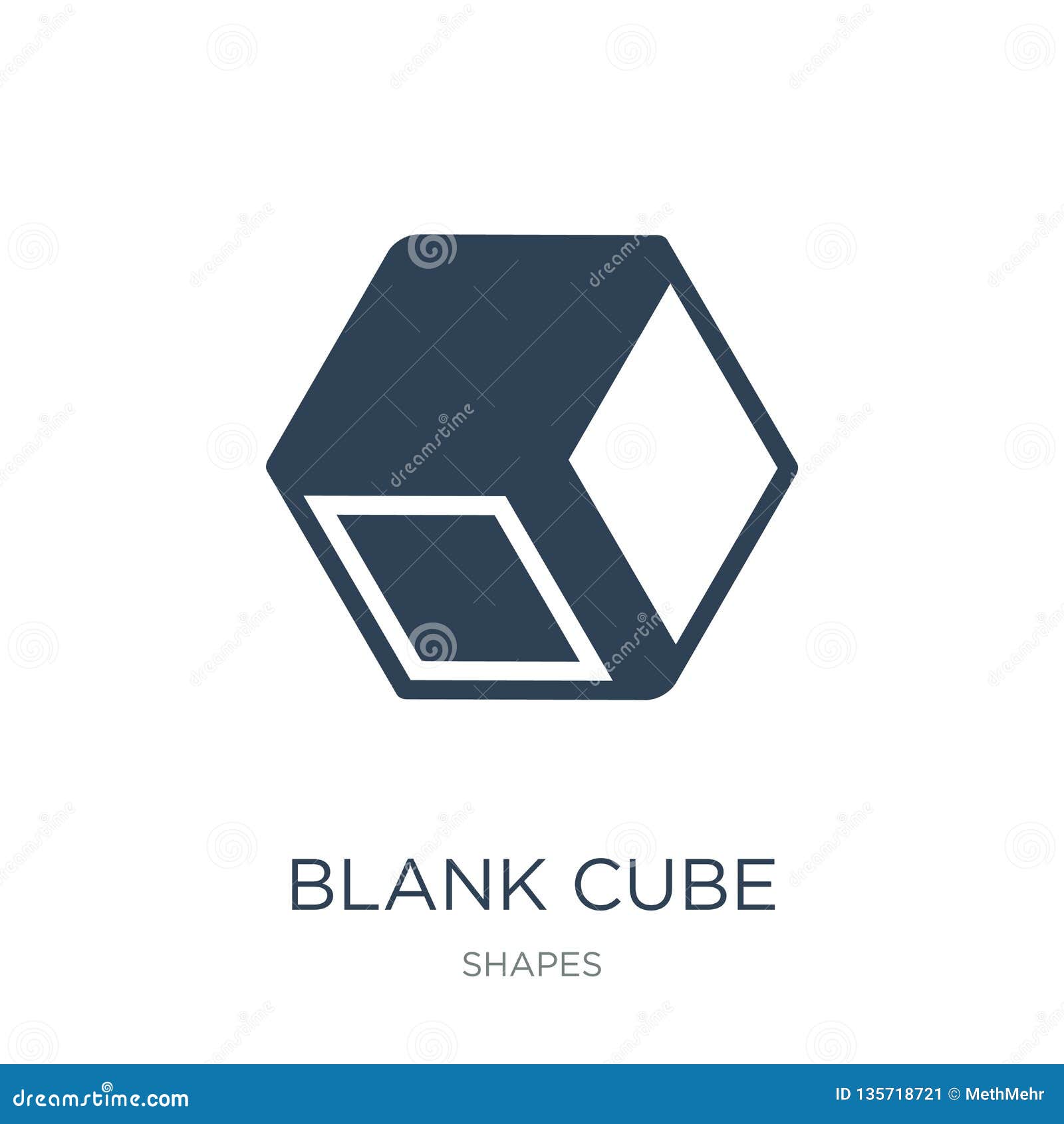 Blank Cube Icon in Trendy Design Style. Blank Cube Icon Isolated on ...