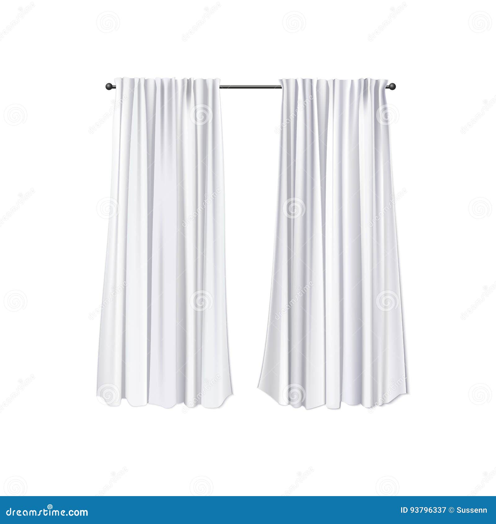 Blank Curtains Template stock vector. Illustration of isolated - 93796337