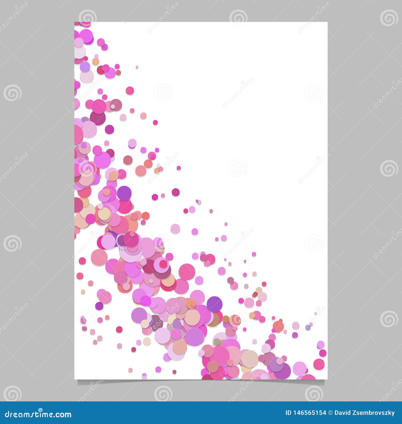 Blank Curved Abstract Scattered Confetti Dot Flyer Background Stock ...