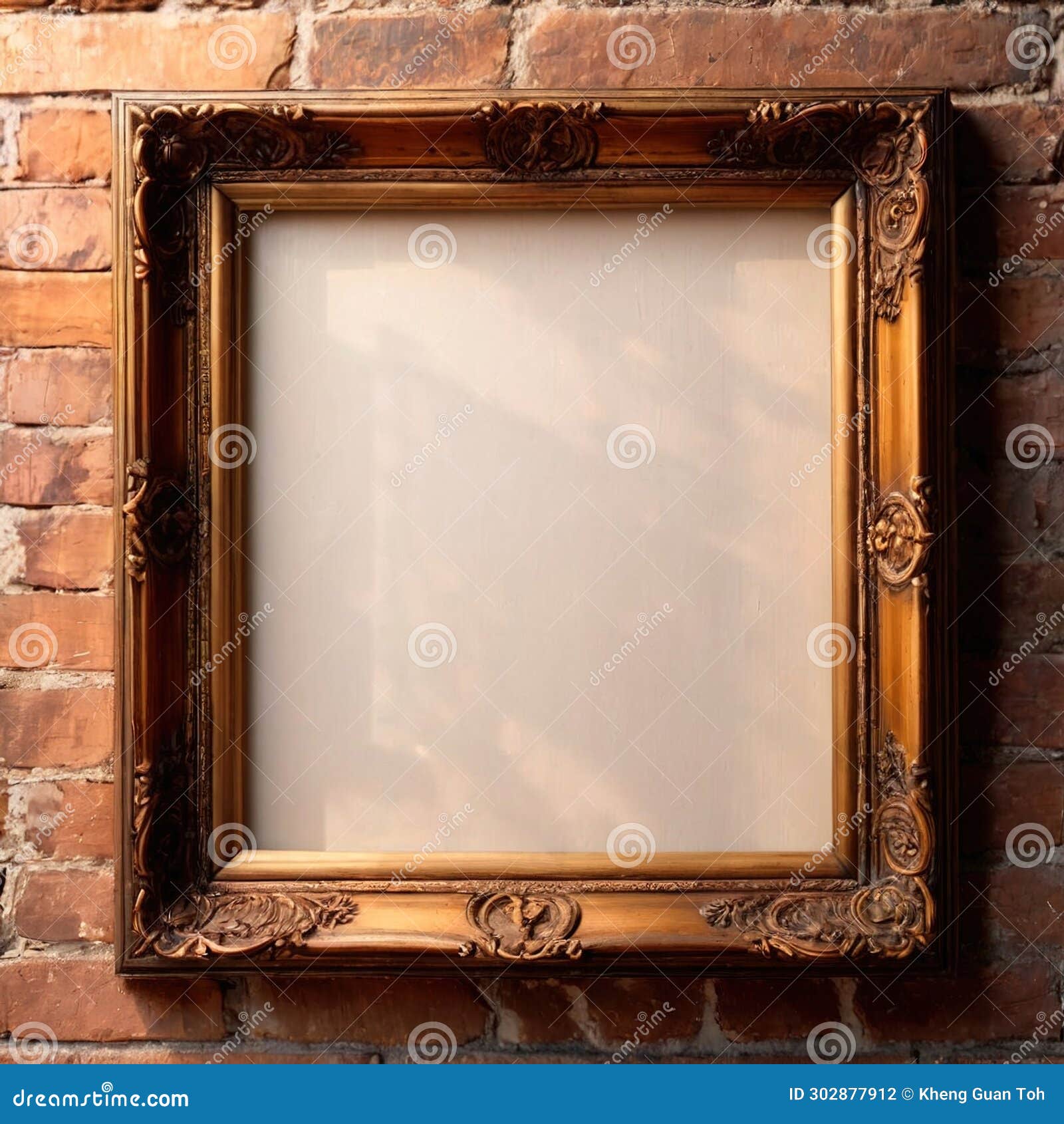 Blank, Empty, Picture Frame Written Message, Hung on Room Wall Stock ...
