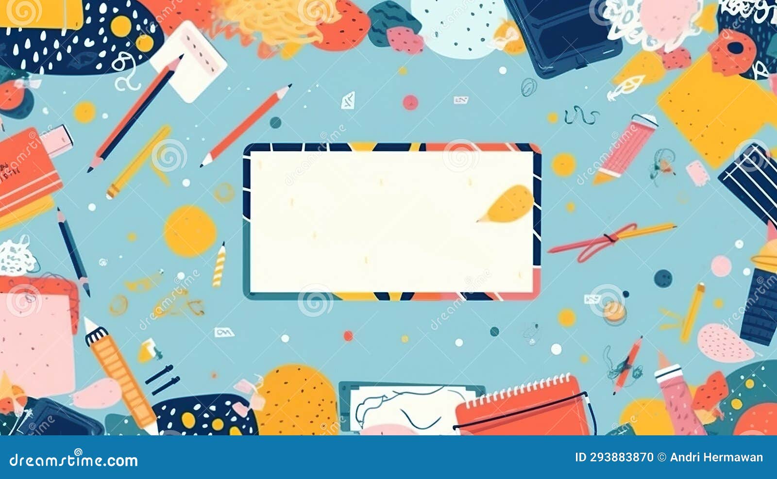 Blank Cute Frame Template Background Stock Illustration - Illustration ...