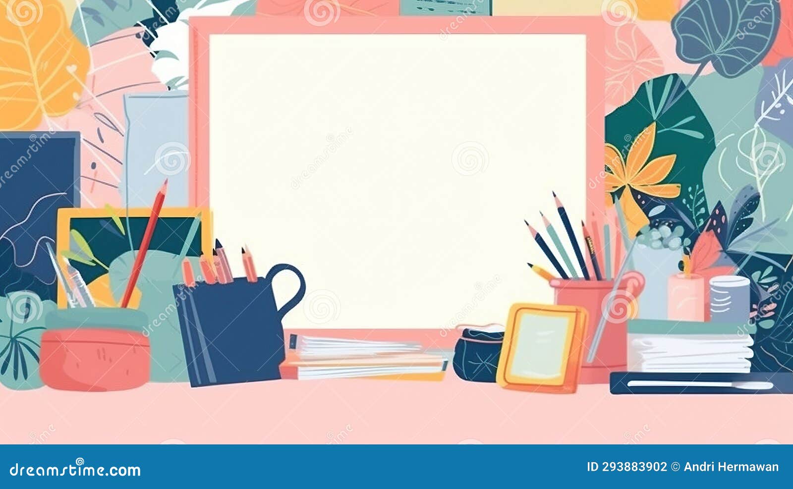 Blank Cute Frame Template Background Stock Photography | CartoonDealer ...