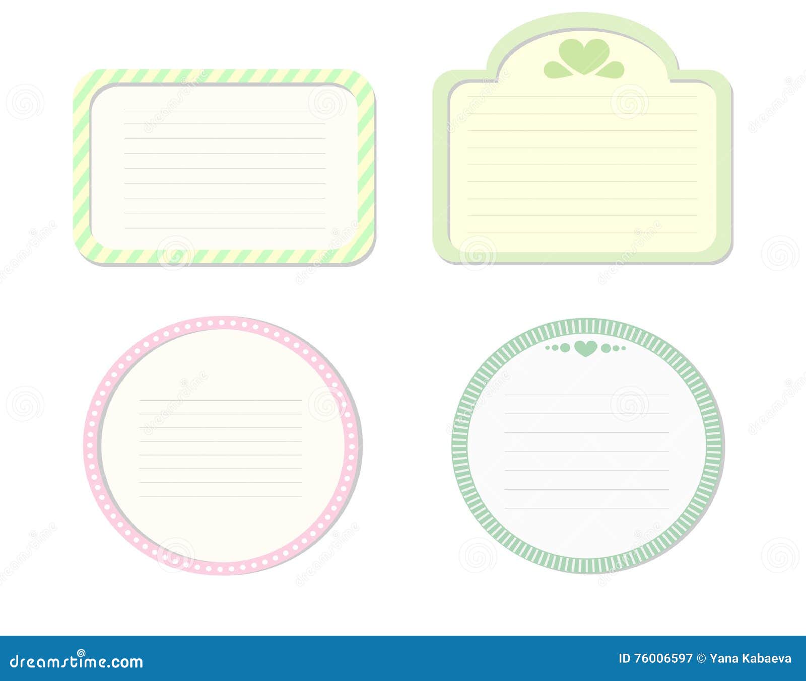 Blank Cute Lined Stickers-frames Set Stock Image | CartoonDealer.com ...