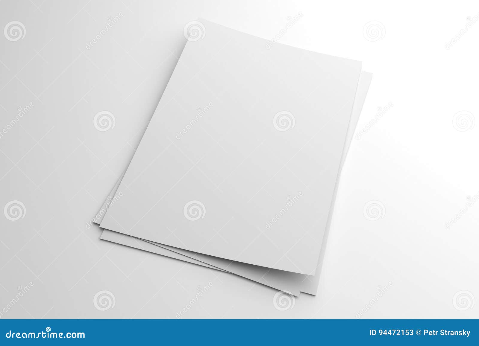 Blank 3D Illustration Stack Of Flyer Or Leaflet On White Royalty-Free ...
