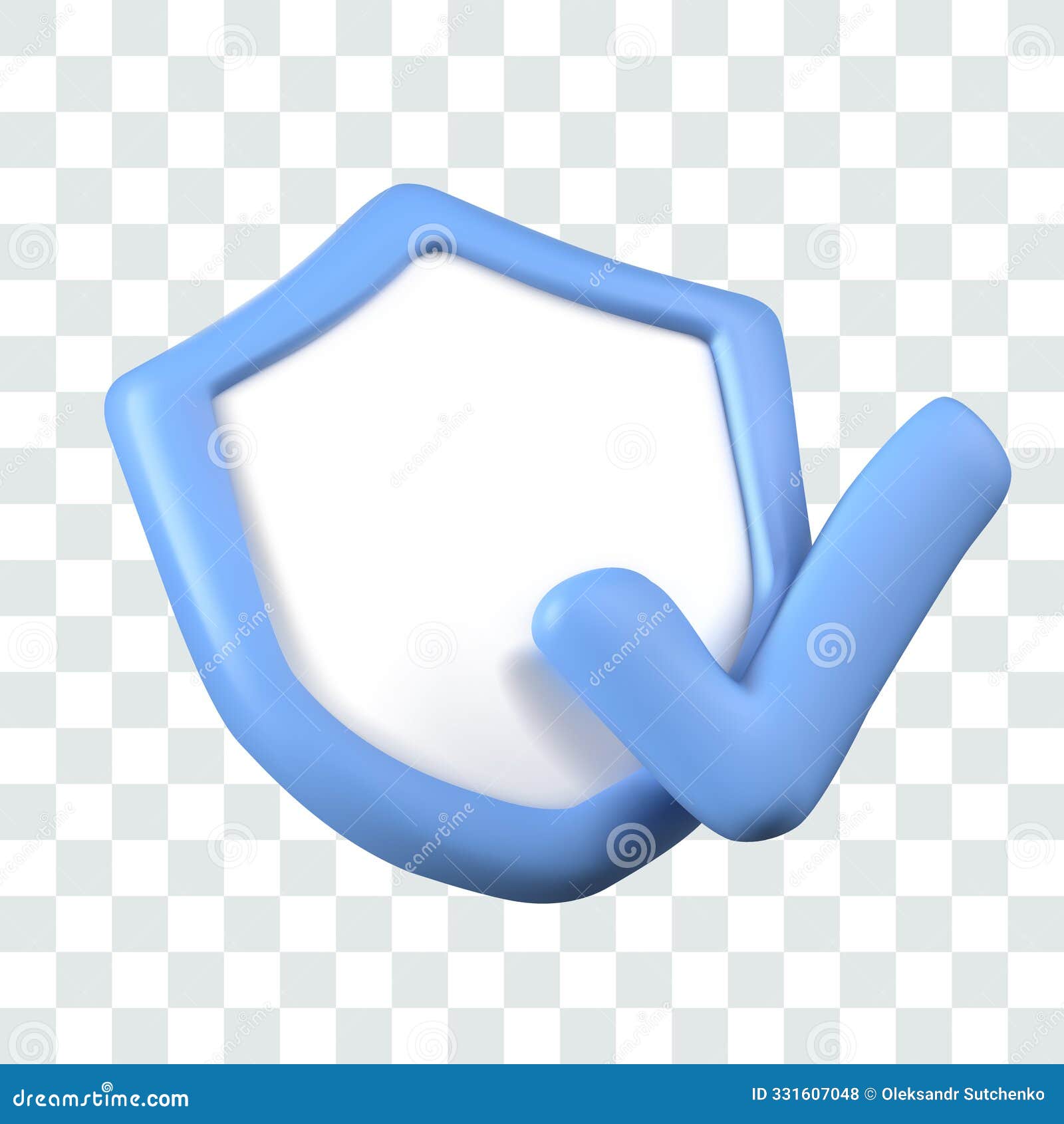 Blank 3D Shield with Check Mark. Symbol of Completed Work, Obligations ...