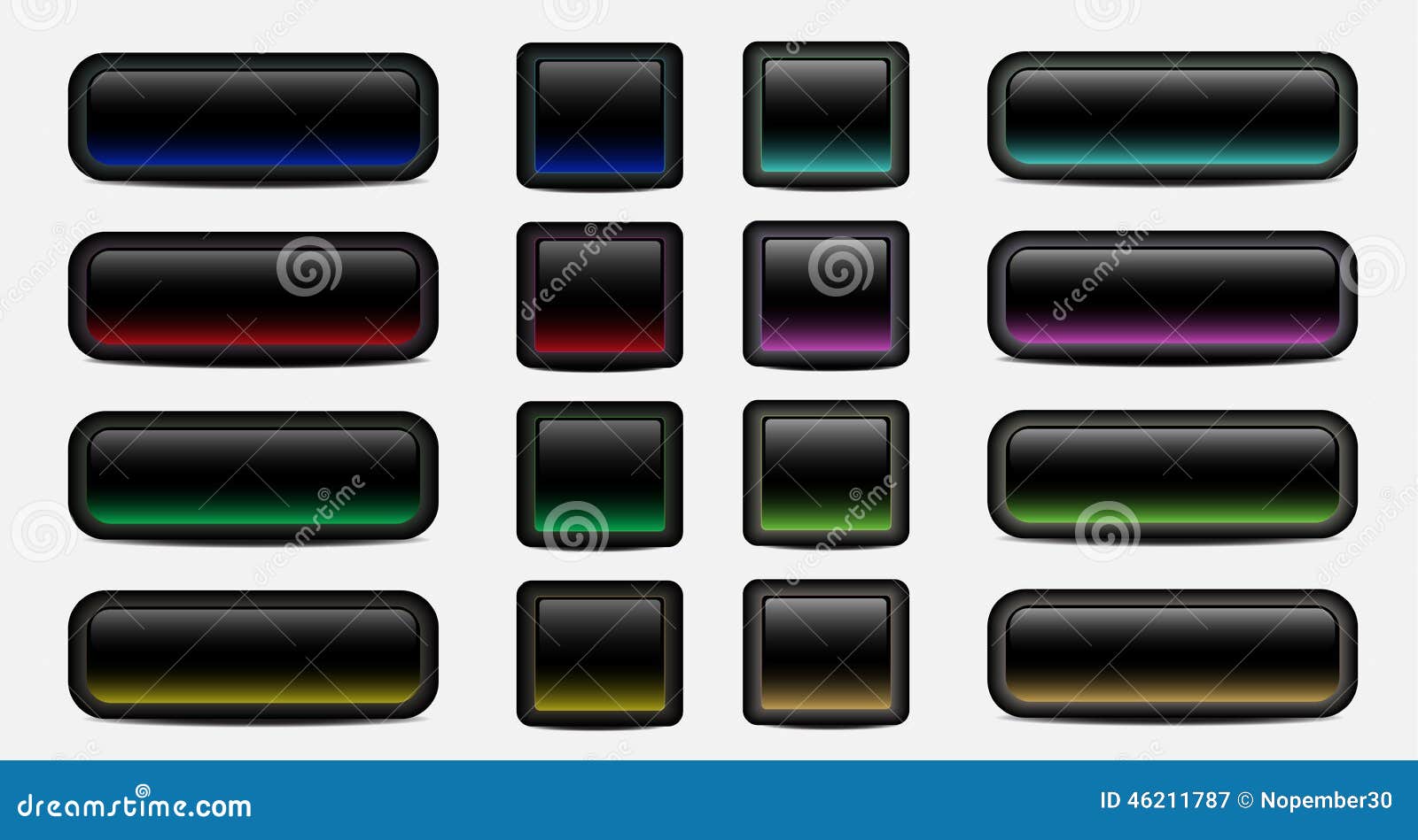 Blank dark buttons stock vector. Illustration of green - 46211787