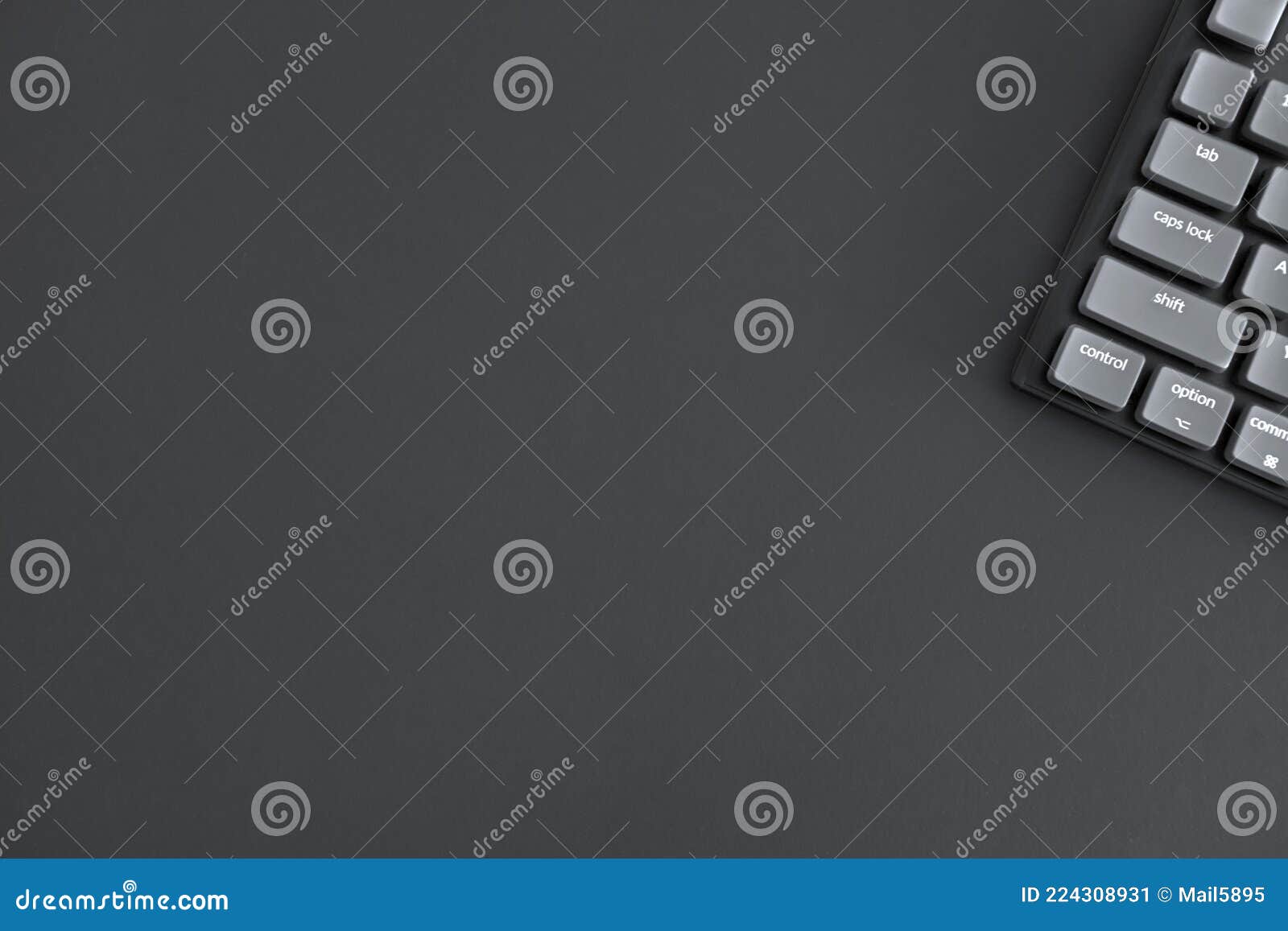 Blank Dark Grey Matt Workplace on Office Desk with Computer Keyboard on ...