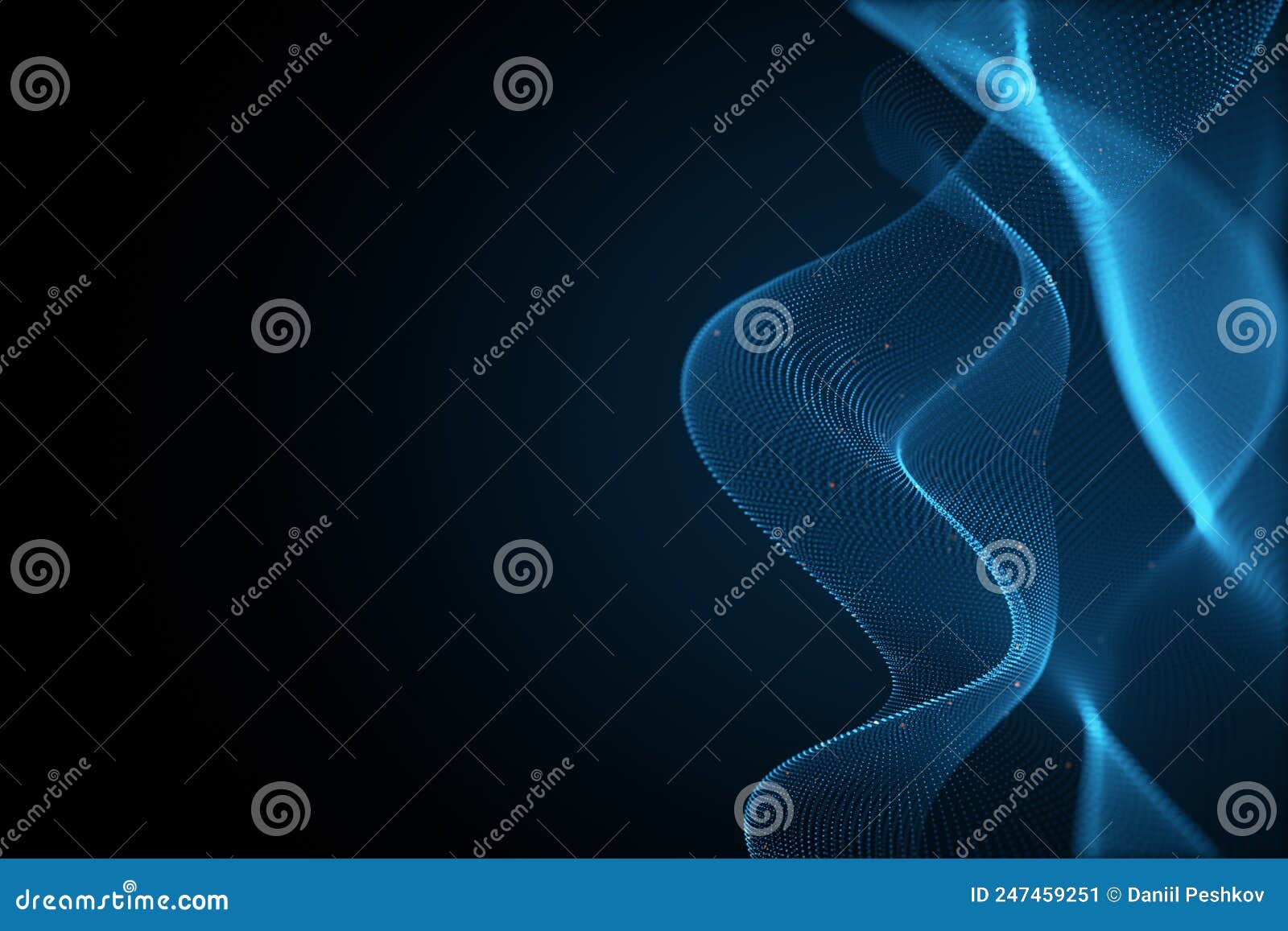 Blank Wallpaper with Copyspace for Your Text and Blue Digital Wave on a ...