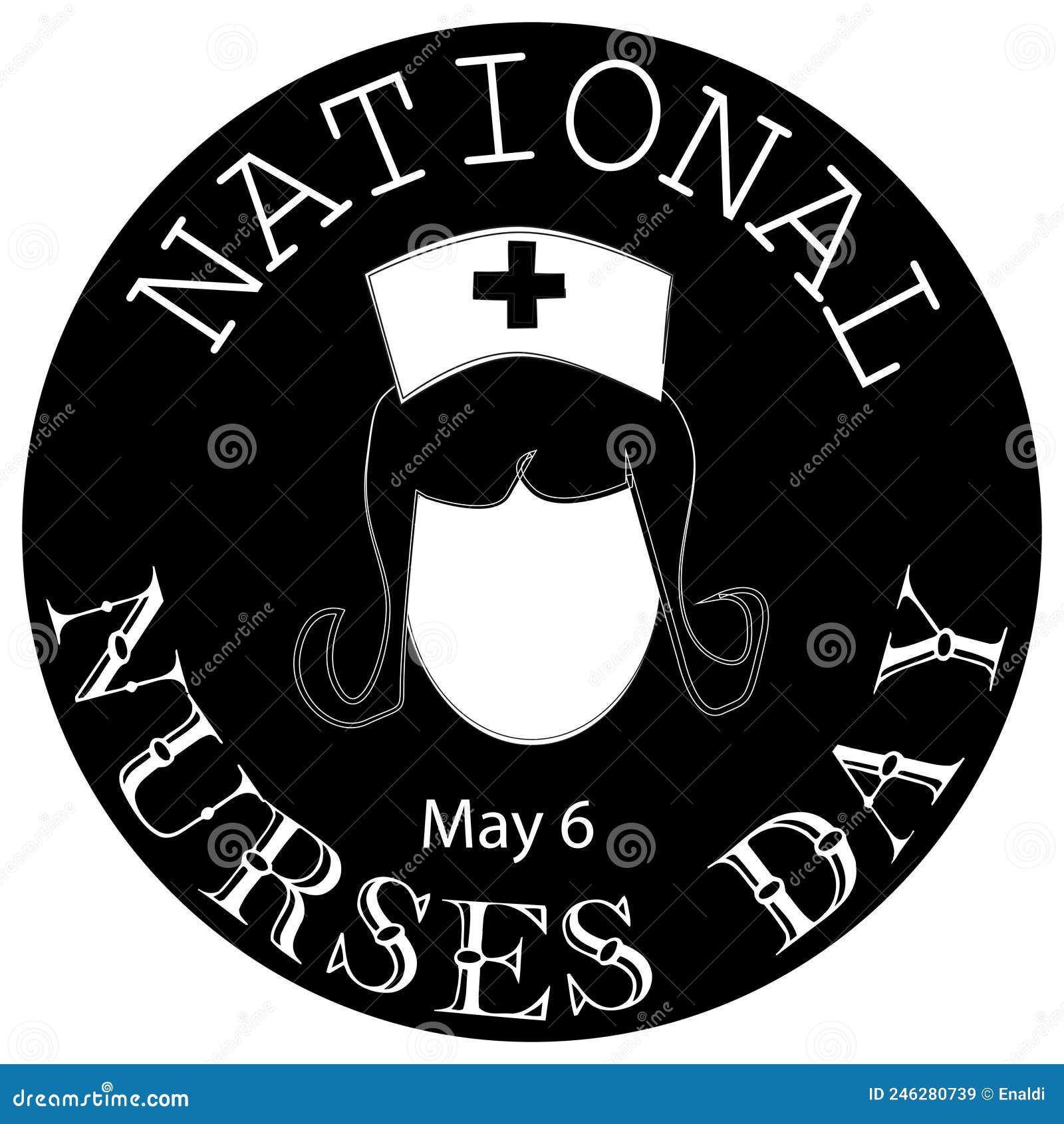 National Nurses Day Sign and Badge Vector Illustration Stock Vector ...