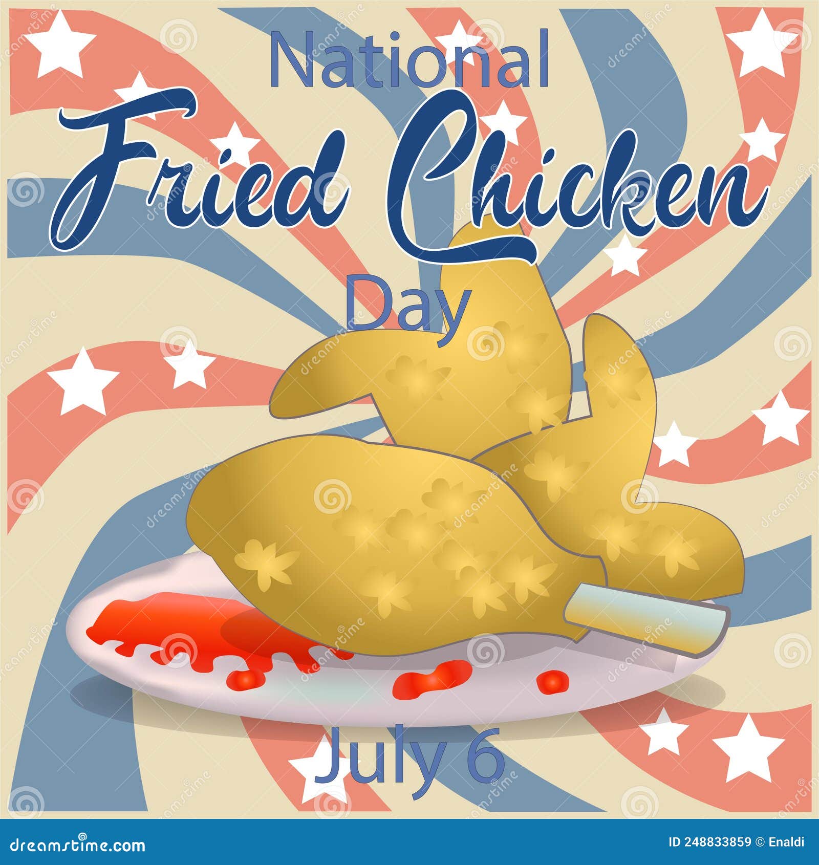 National Fried Chicken Day Vector Illustration Stock Vector ...
