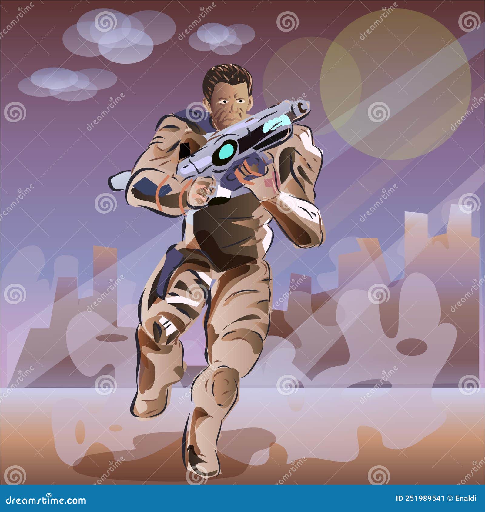 Space Trooper and Soldier Comic Character Vector Illustration Stock ...