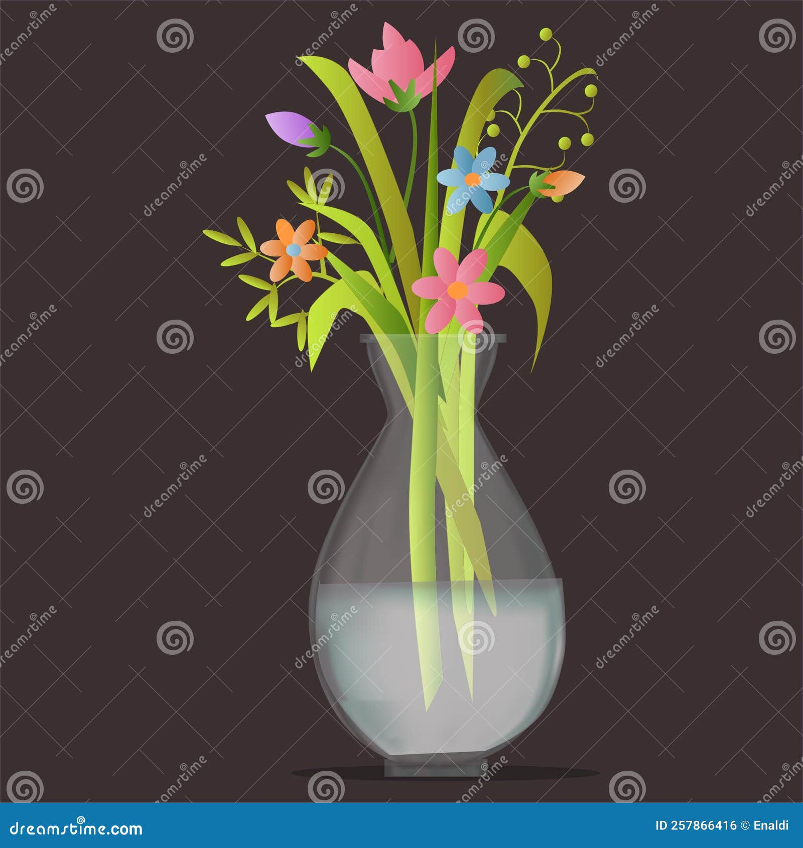 2D Flat Beautiful Flower Vase Vector Illustration Stock Vector ...