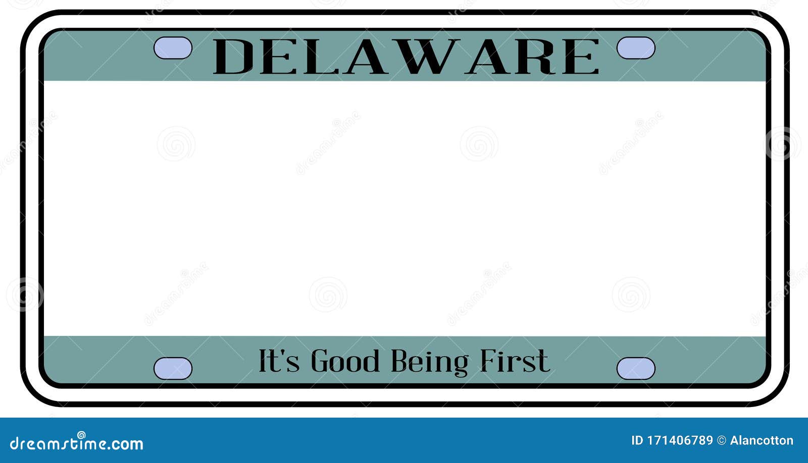 Blank Delaware State License Plate Stock Vector - Illustration of ...