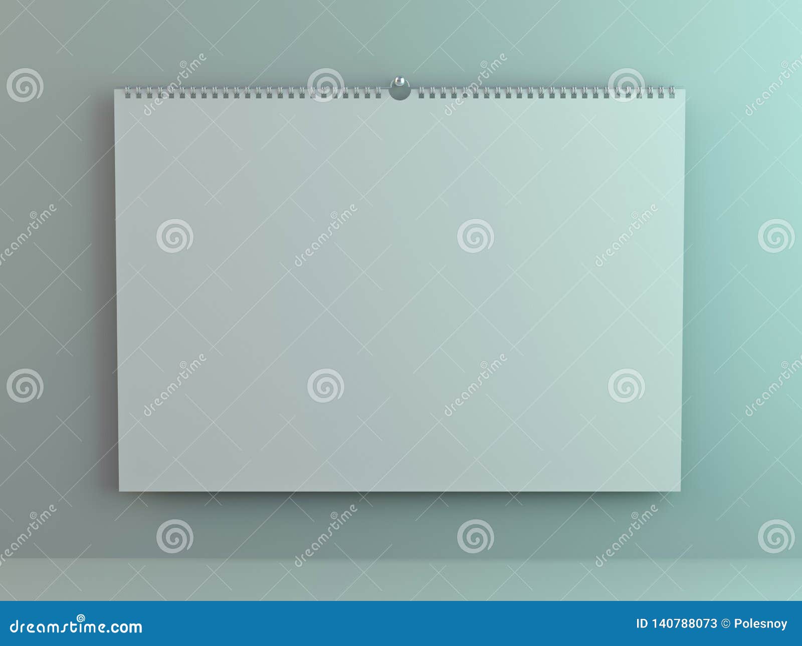 Blank Design Horizontal Calendar Template with Soft Shadows. 3D Stock ...