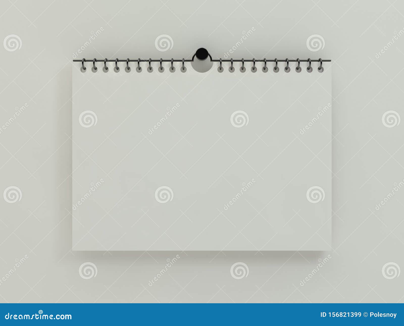 Blank Design Horizontal Calendar Template with Soft Shadows. 3D Stock ...