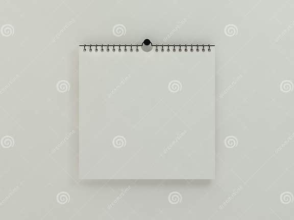 Blank Design Square Calendar Template with Soft Shadows. 3D Stock ...