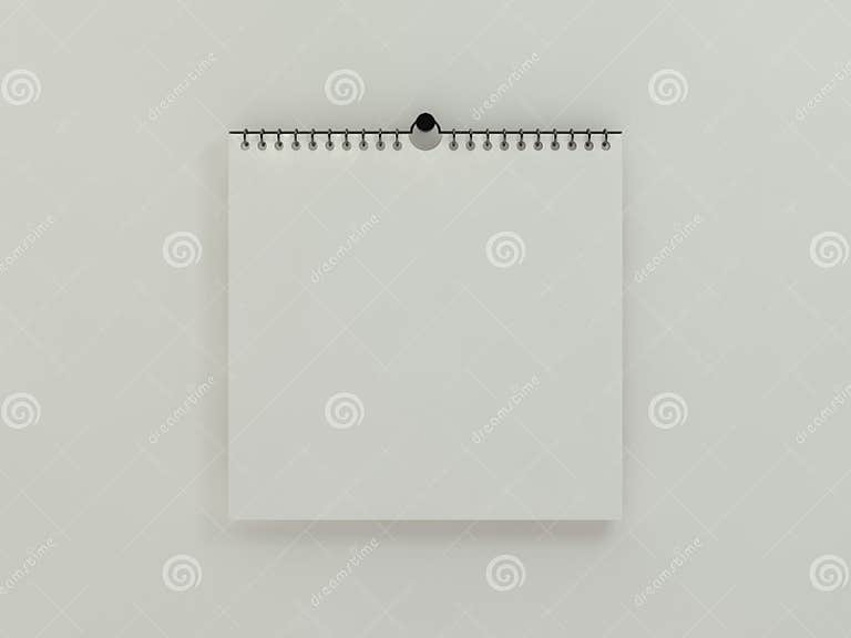 Blank Design Square Calendar Template with Soft Shadows. 3D Stock ...