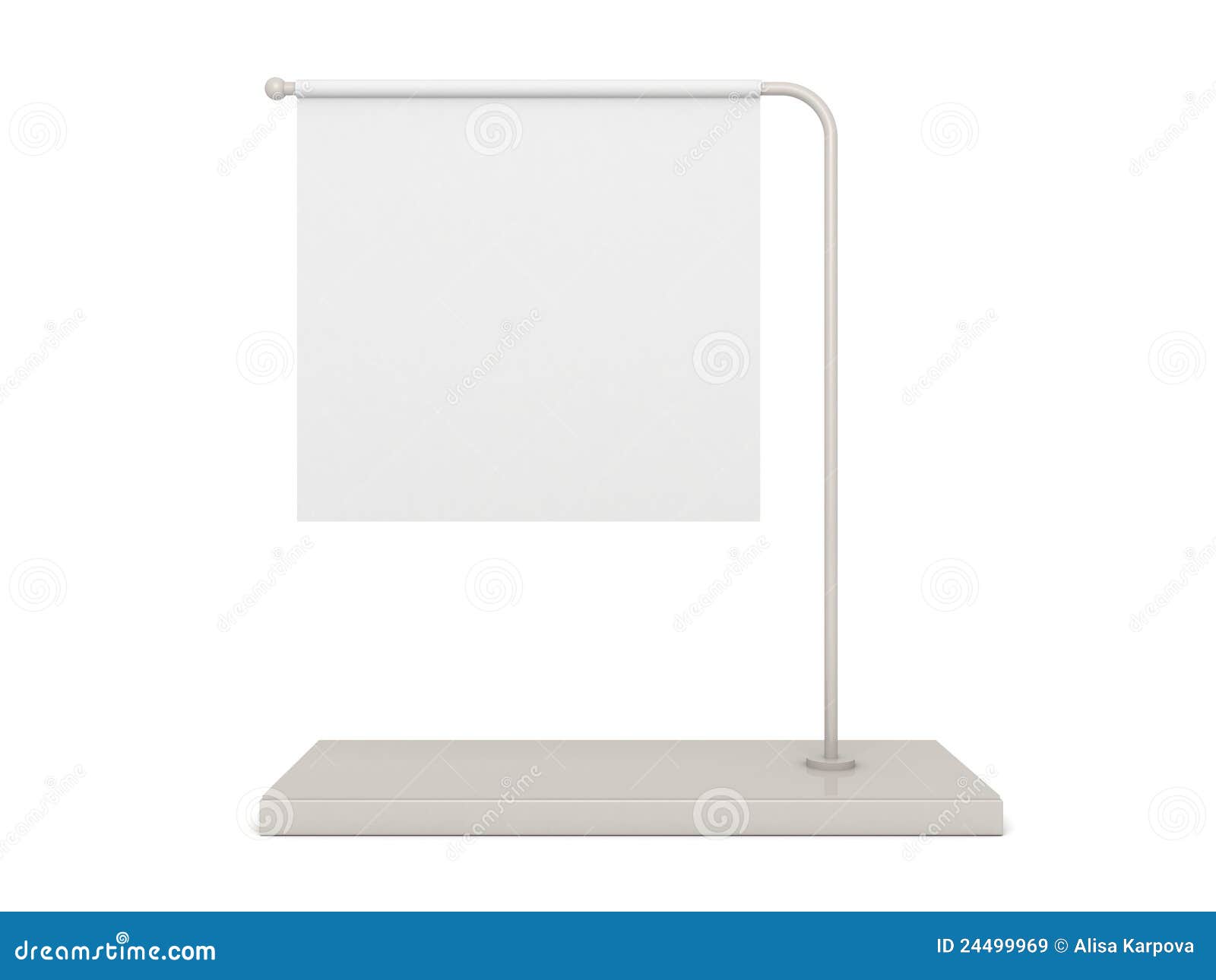 Blank Desk Information Banner Flag on White Stock Illustration ...