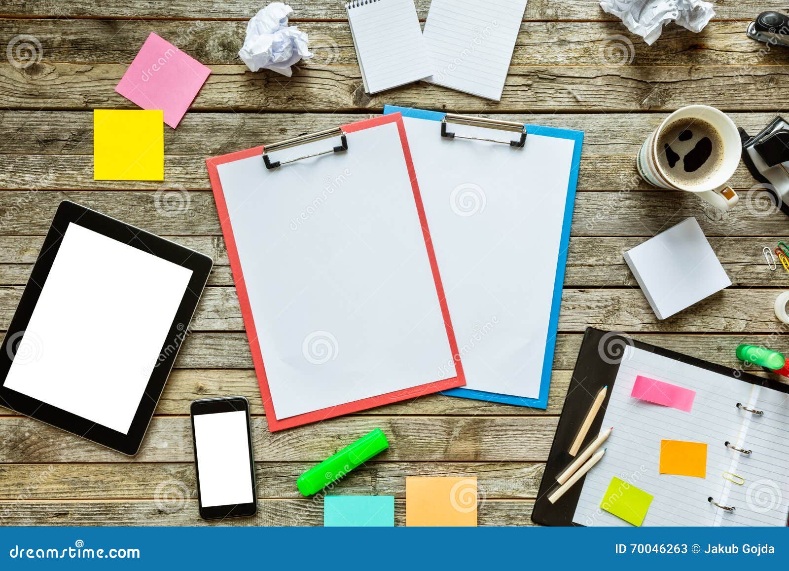 Blank Desk Sheets on Office Table Stock Image - Image of business ...