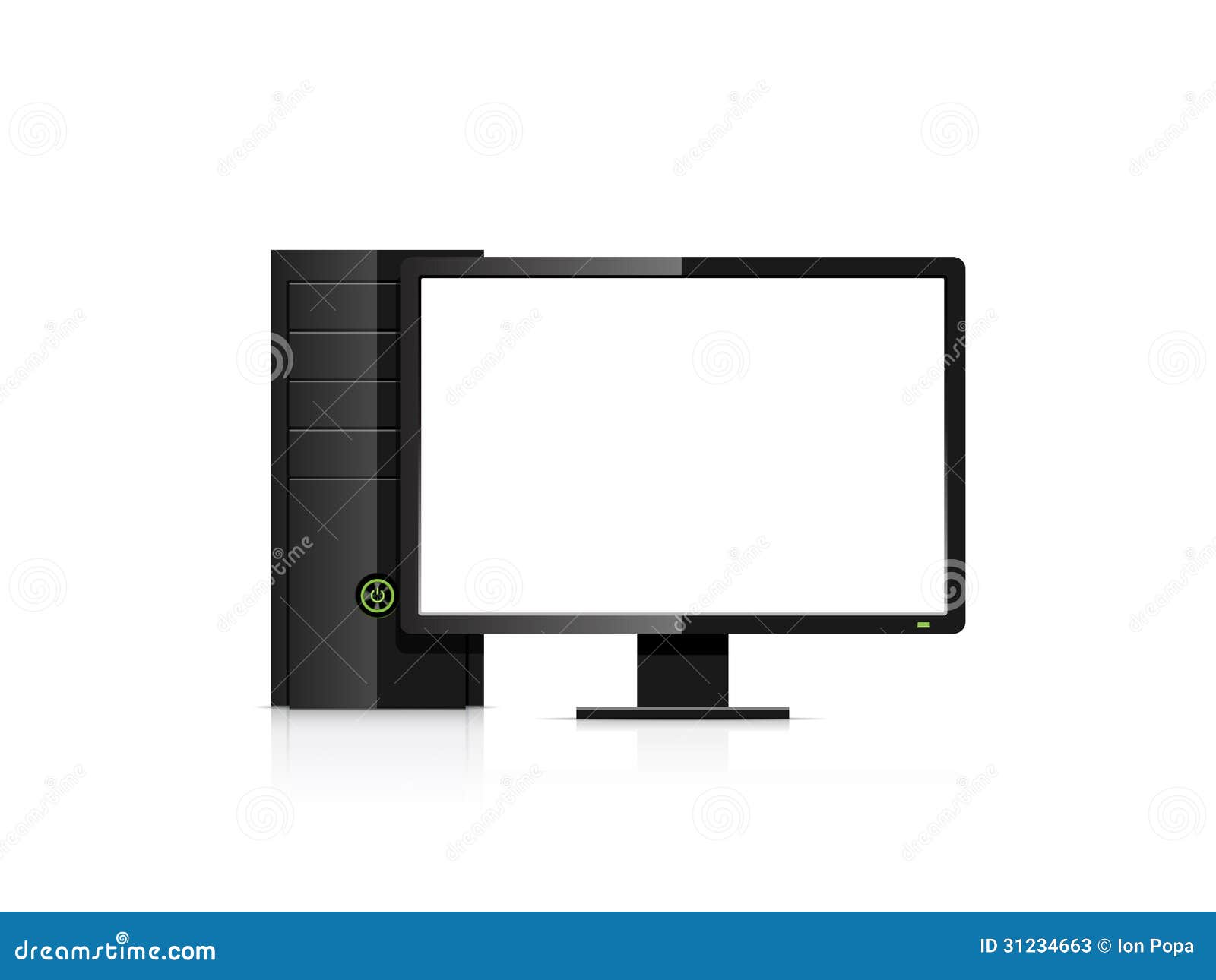 Blank desktop computer stock vector. Illustration of technology - 31234663