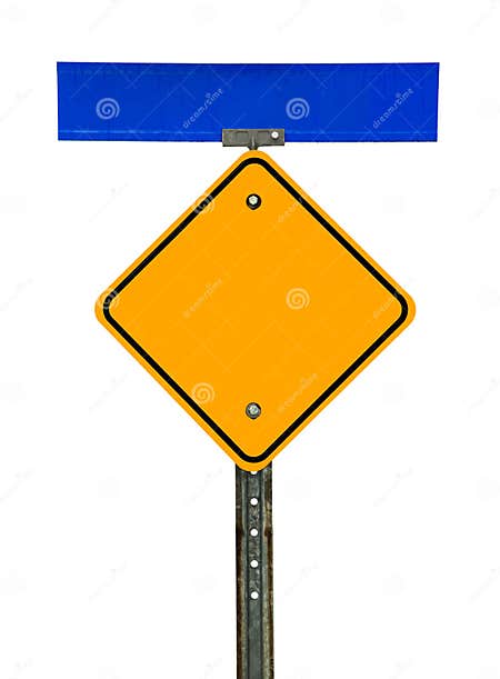 Blank Diamond Caution Sign with Street Sign Above Stock Photo - Image ... Blank Diamond Caution Sign with Street Sign Above Stock Photo - Image ...