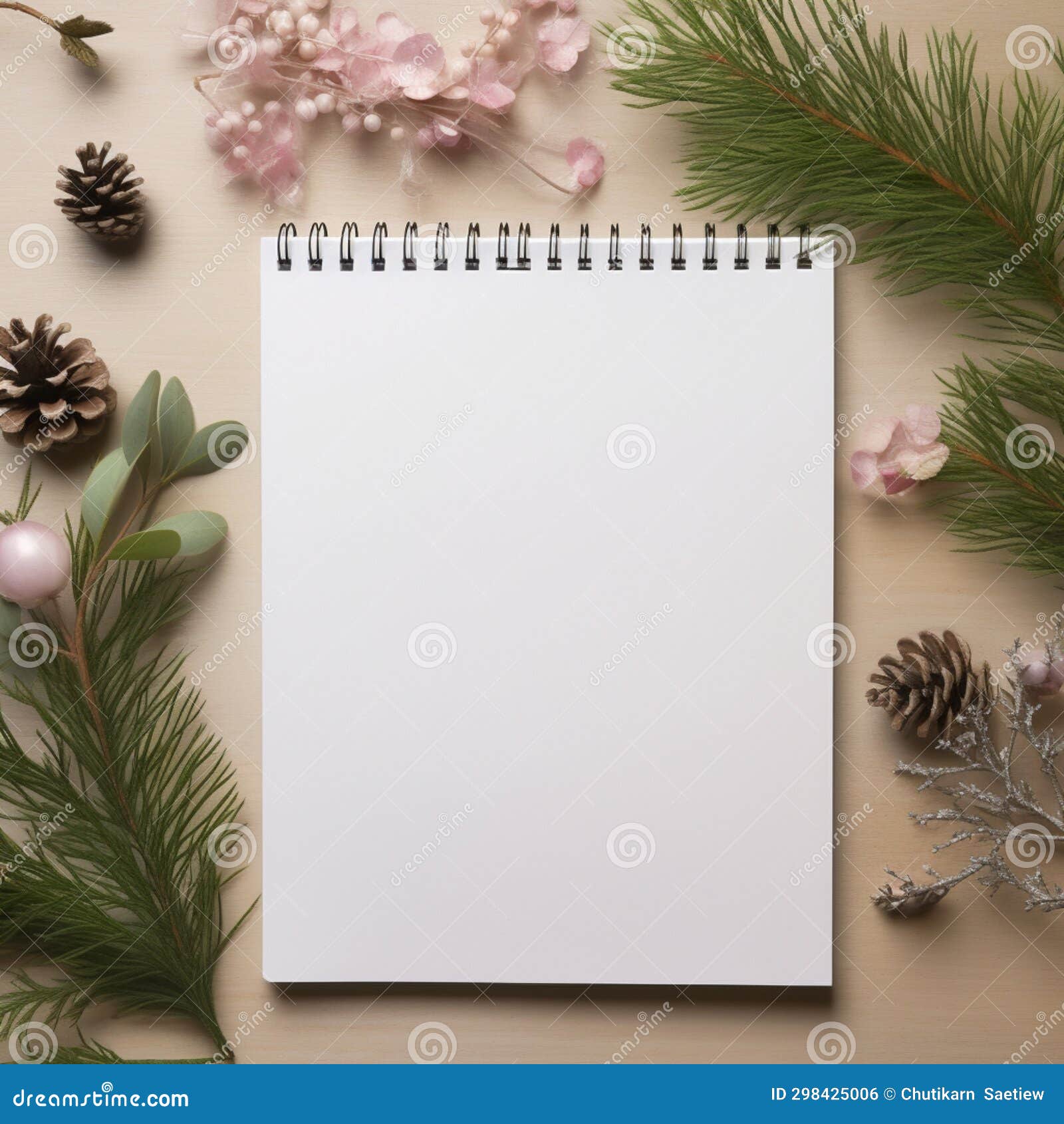 Blank Diary Page Pastel , Christmas , AIgenerate Stock Illustration ...